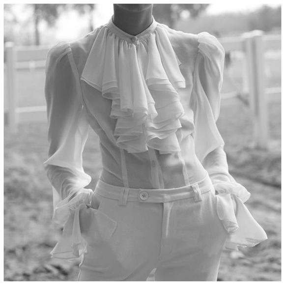 M Signature Label Collection | Tops | Shara Sheer Ruffle Top | Poshmark